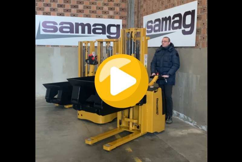 ELE 10 con BENNA IDRAULICA - Carrelli elevatori in azione - Samag ...